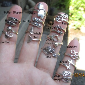 Sterling Silver Adjustable Finger Rings - Etsy