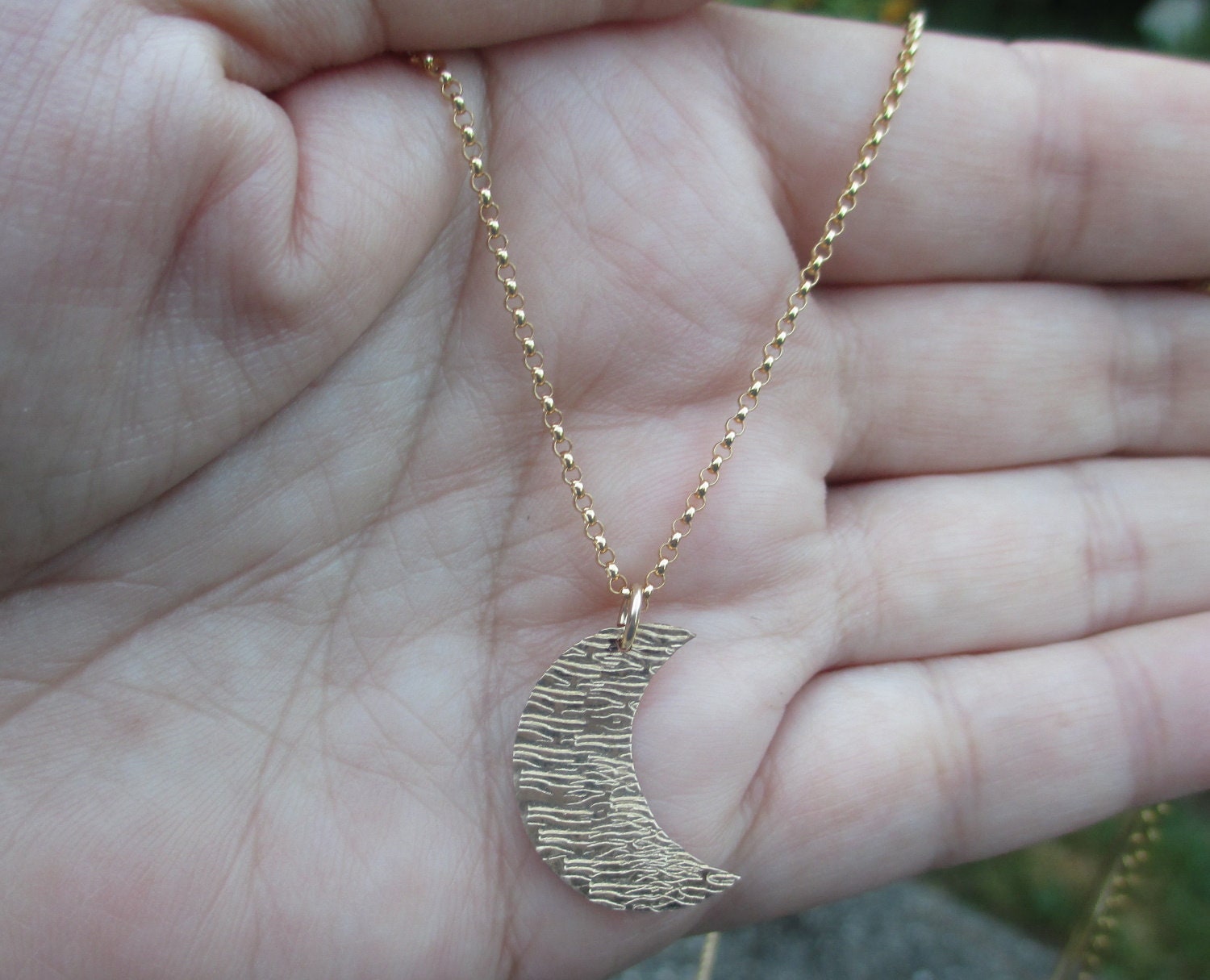 Gold Filled Moon Necklaces | Etsy