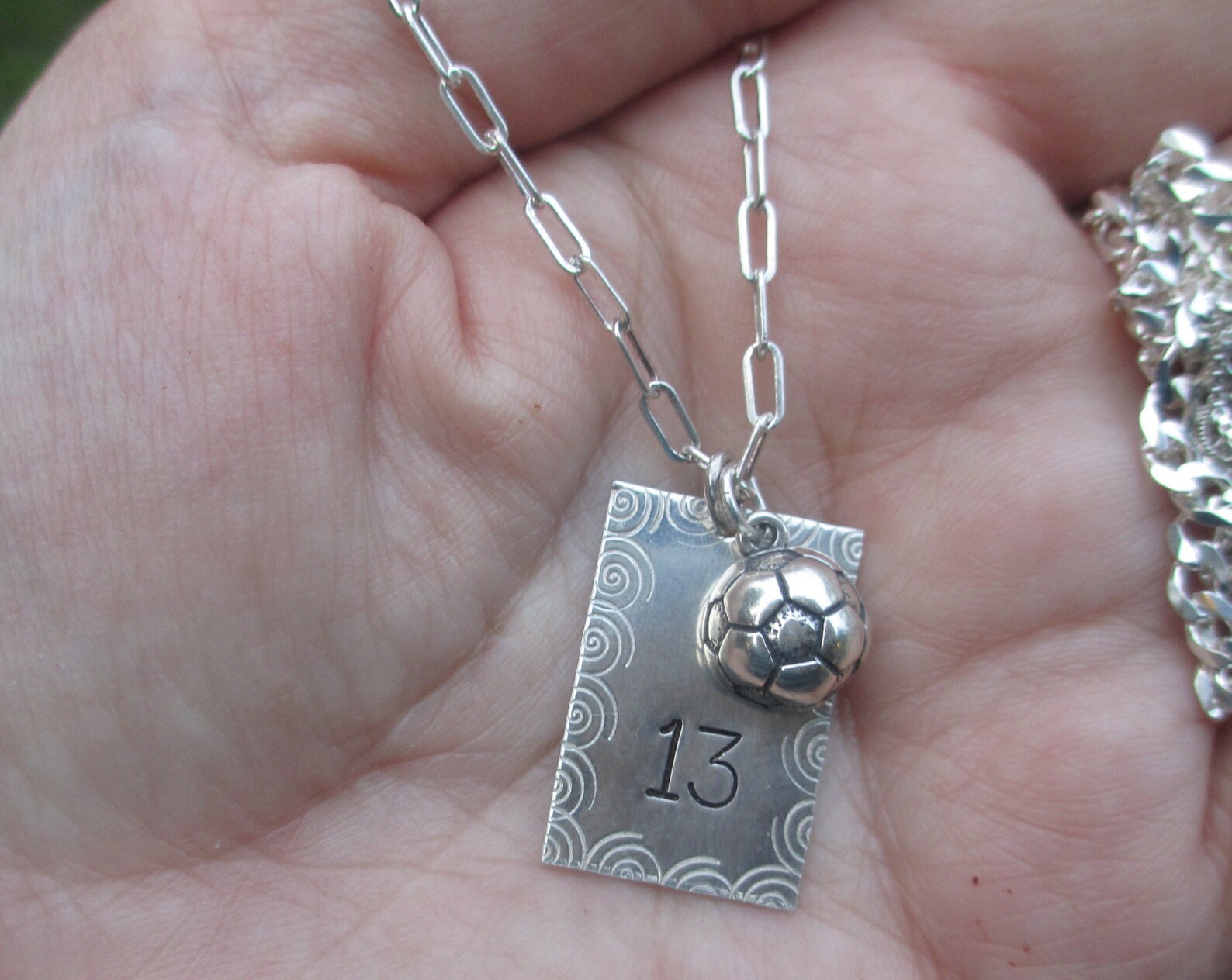 Sports Number Necklaces-soccer, Football, Baseball, Hockey,volleyball ...