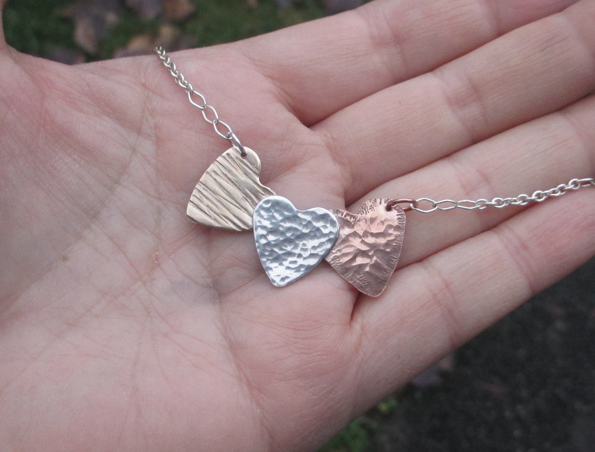 Stacked Heart Earrings or Necklace-sterling Gold Filled and | Etsy