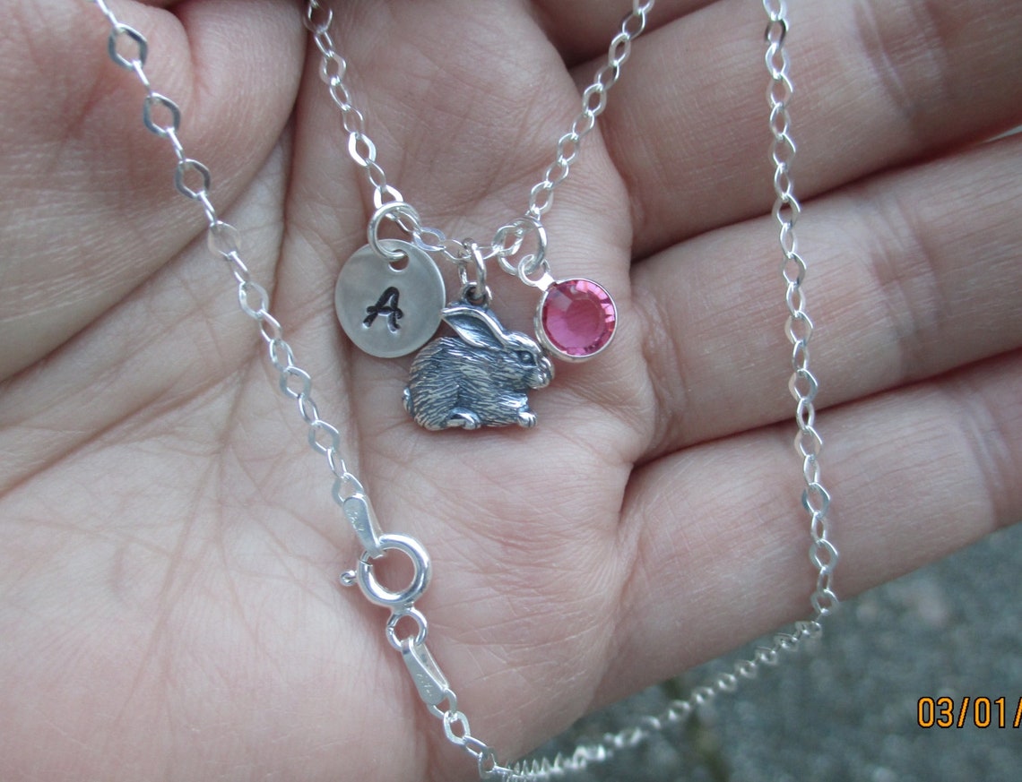 Sterling Silver Bunny Necklace or Earrings | Etsy