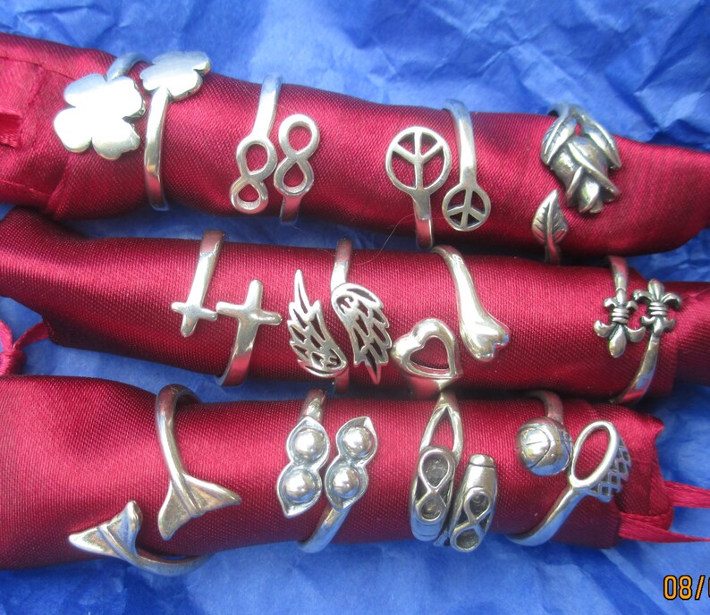 Sterling Silver Adjustable Finger Rings - Etsy