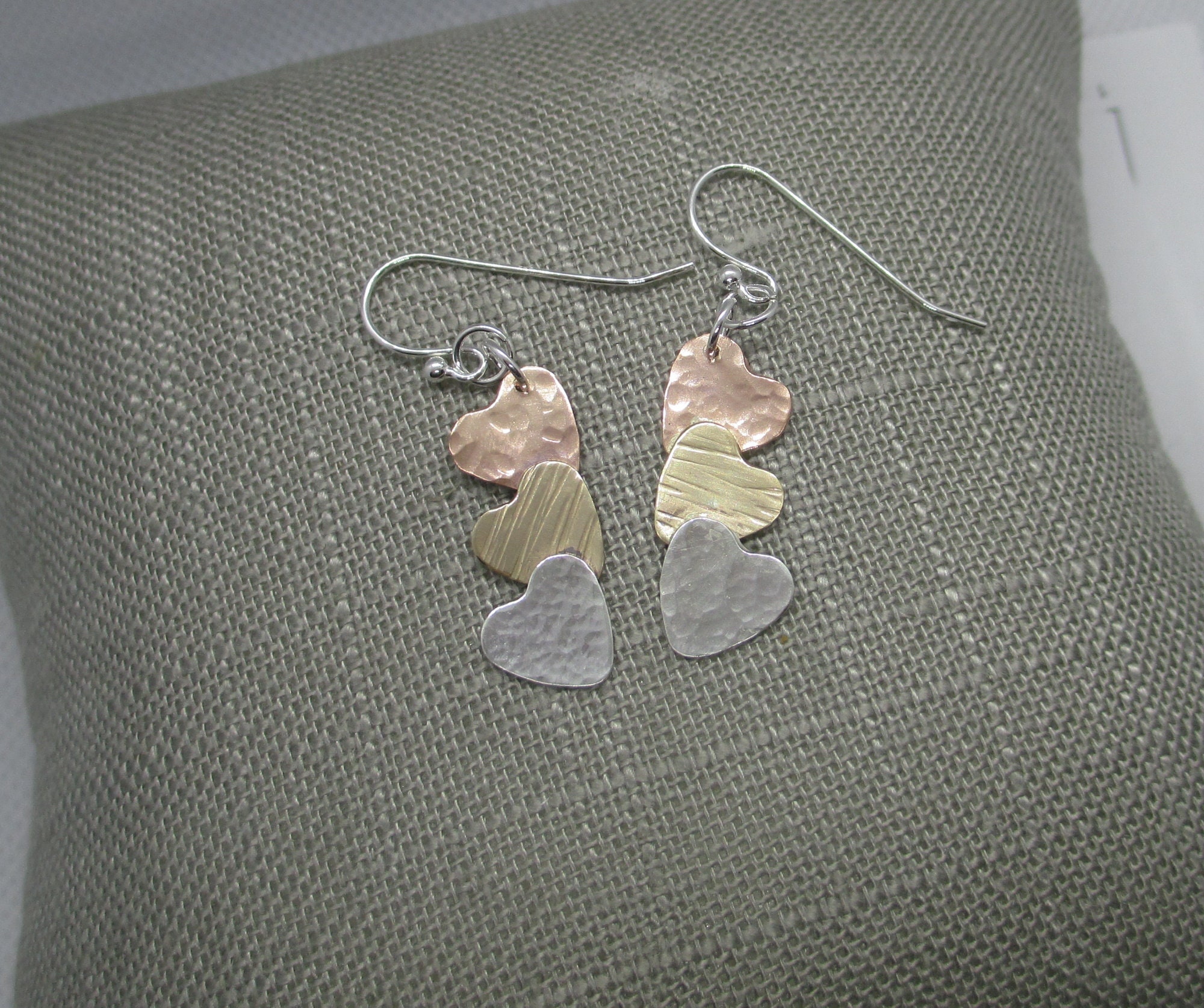 Stacked Heart Earrings or Necklace-sterling Gold Filled and | Etsy