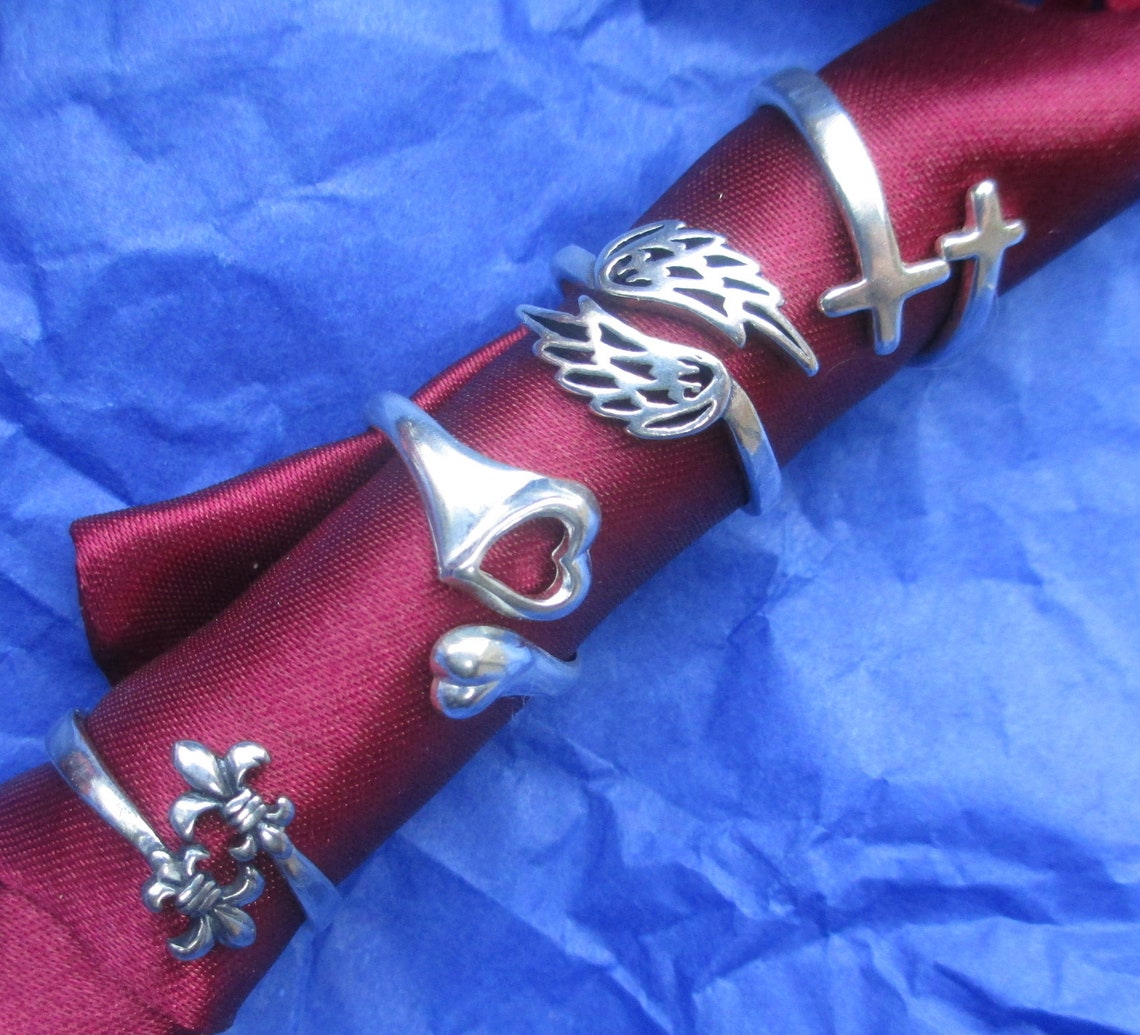 Sterling Silver Adjustable Finger Rings - Etsy
