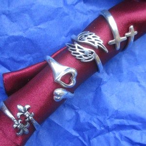 Sterling Silver Adjustable Finger Rings - Etsy