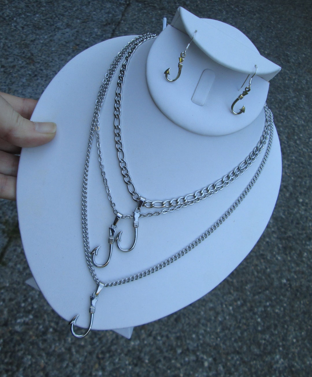 Stainless Steel Fish Hook and Chain or Earrings - Etsy