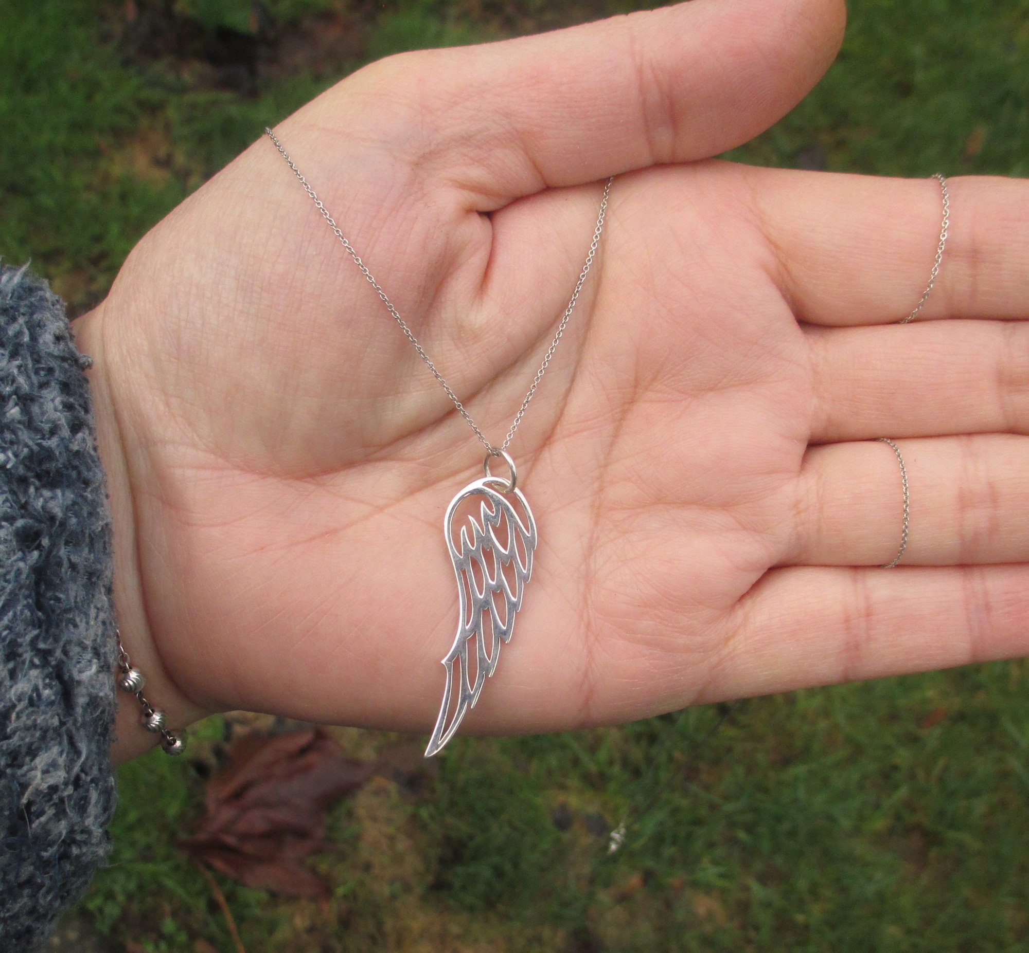 Sterling Angel Wing Necklace or Earrings - Etsy