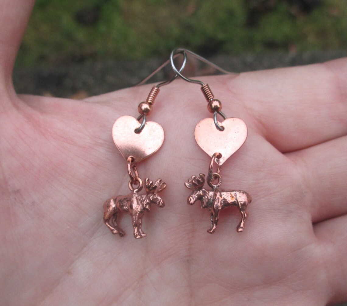 Copper Moose Necklace Earrings or Bracelet - Etsy