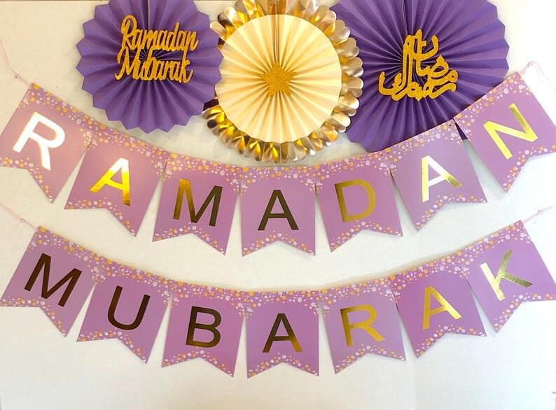 Beautiful Ramadan Mubarak Purple Banner - - Etsy