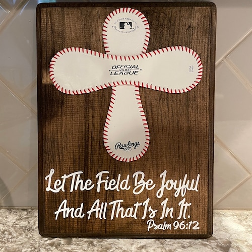 Handmade Baseball Cross Sign | Etsy