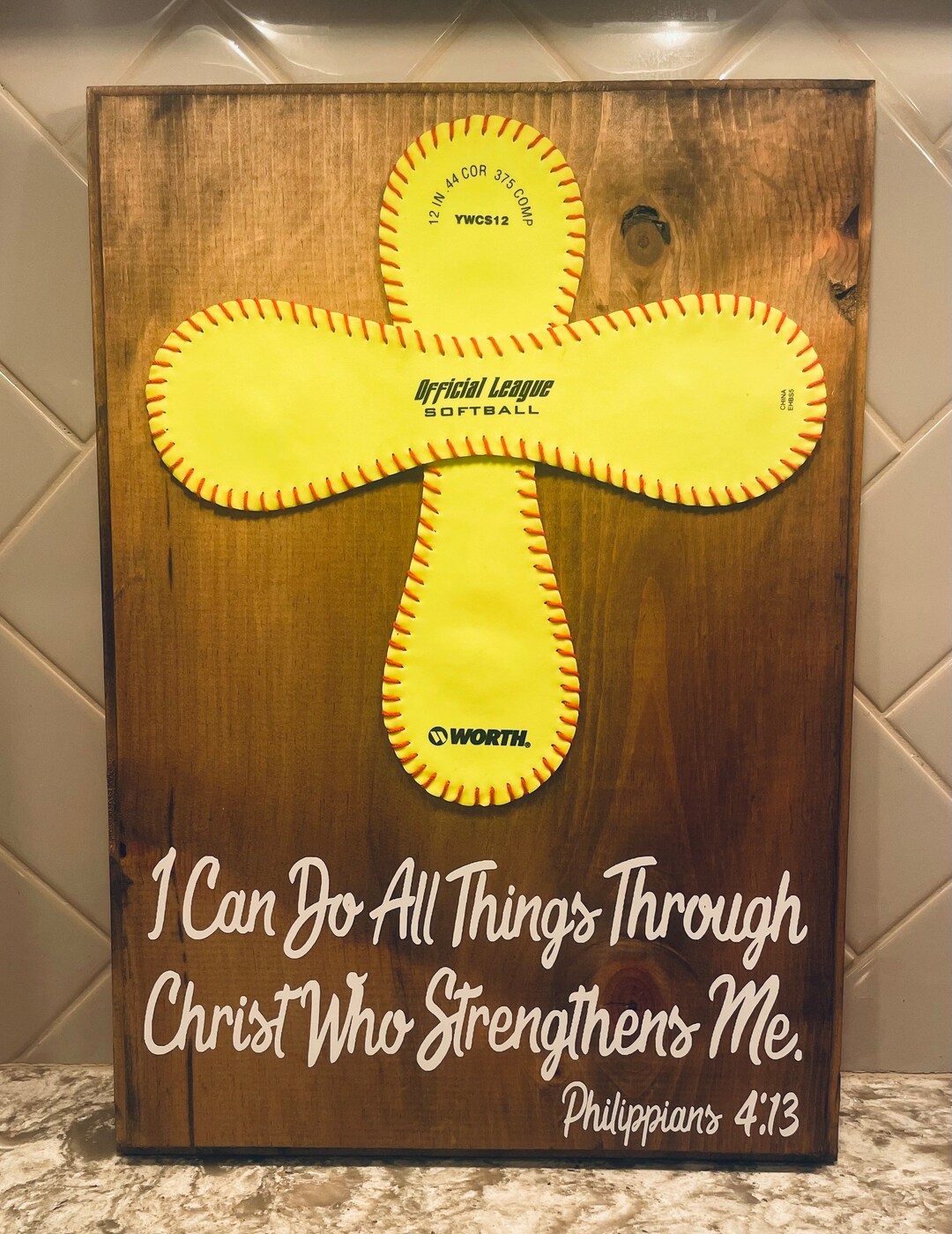 Handmade Softball Cross Sign - Etsy