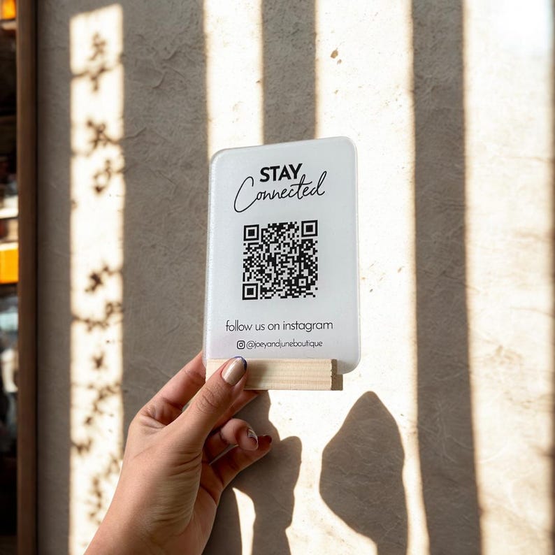 Letrero de código QR en miniatura de acrílico de lujo / Letrero de ...