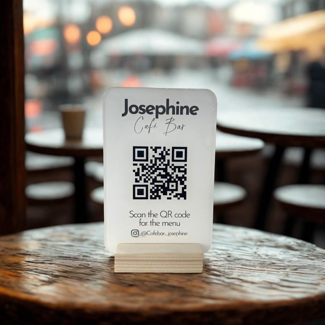 Custom Acrylic Mini QR Code Sign | Menu Sign | Cafe, Restaurant Sign ...
