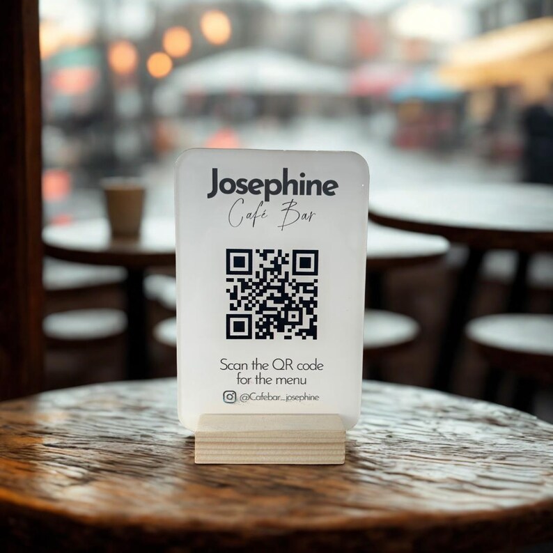 Letrero de código QR en miniatura de acrílico de lujo / Letrero de ...