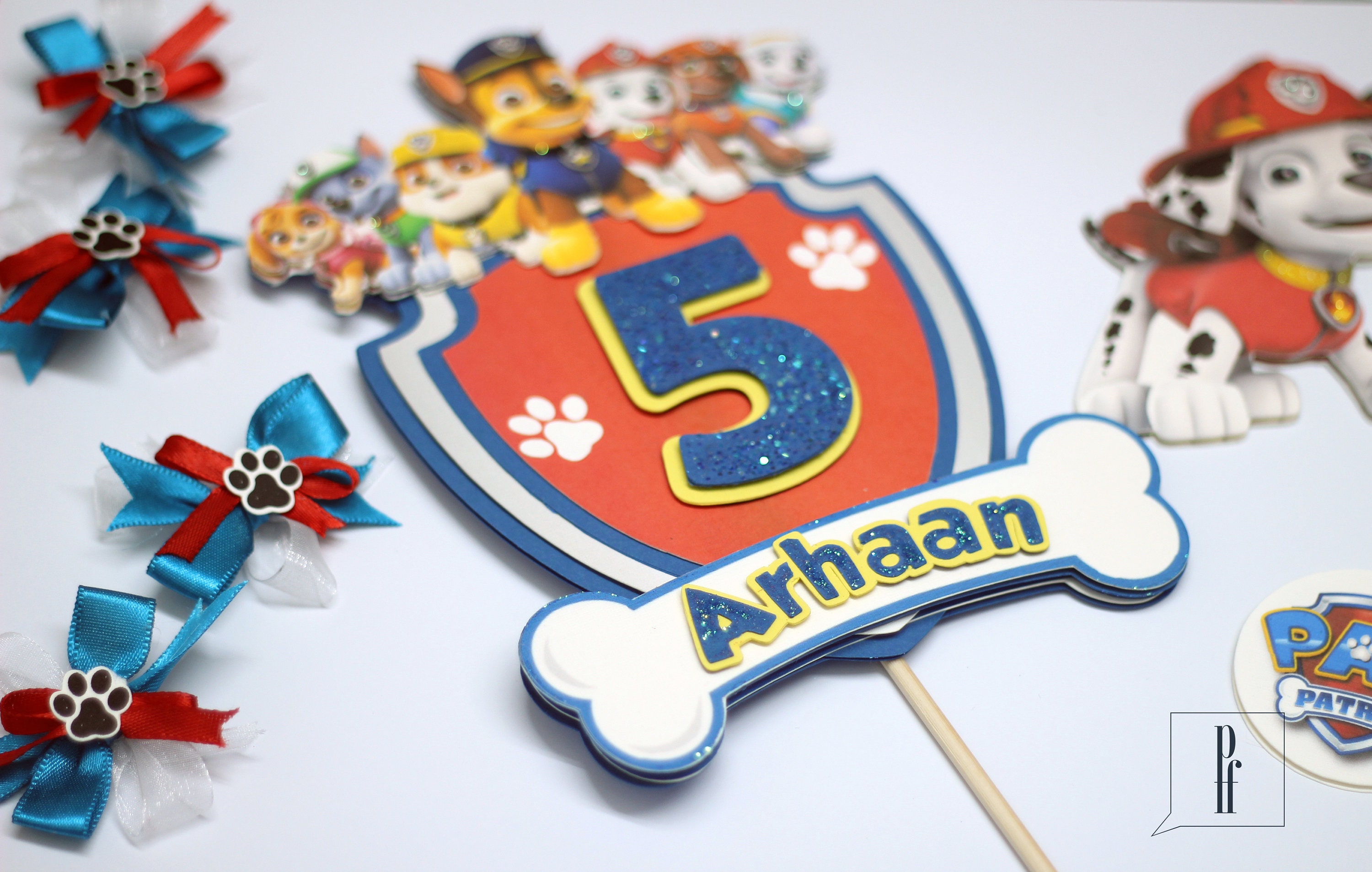 Paw Patrol Cake Topper mit Namen und Glitzeralter - Etsy.de