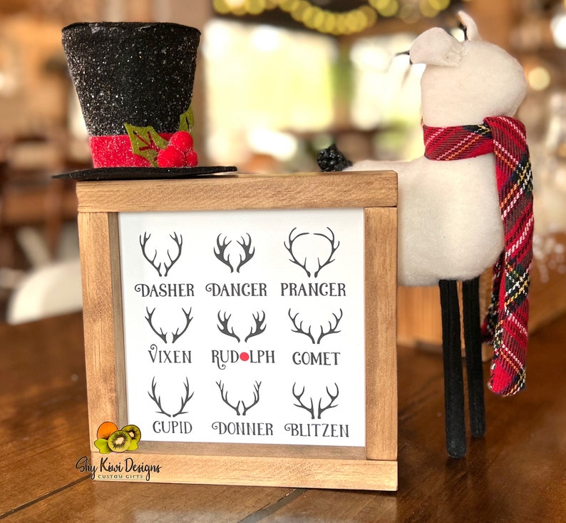 Santa's Reindeer Antler Mini Sign ~ Christmas Decor - Etsy