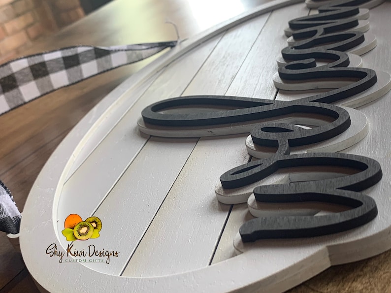 Shiplap Oval Welcome Sign / Farmhouse Decor / Welcome Wreath / - Etsy