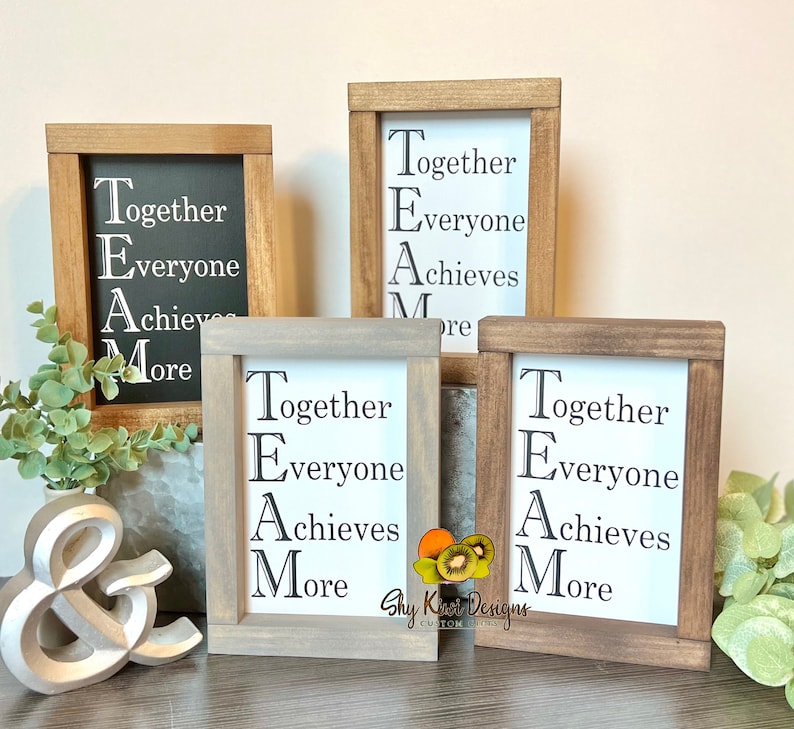 Together Everyone Achieves More Motivational Sign ~ Mini Sign ...