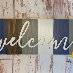 Shiplap Welcome Farmhouse Sign / Laser Cut - Etsy