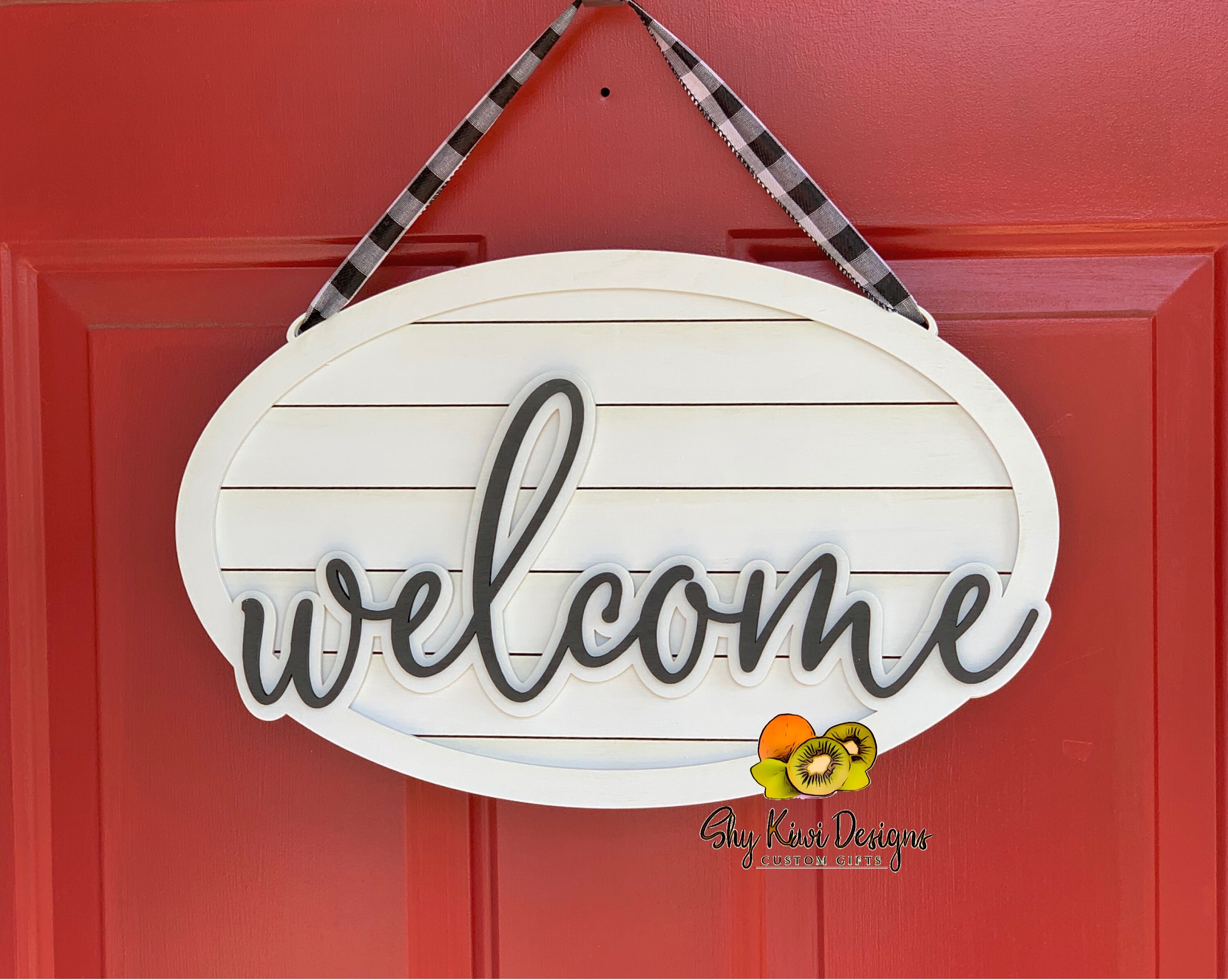 Shiplap Oval Welcome Sign / Farmhouse Decor / Welcome Wreath / - Etsy UK