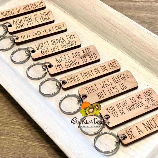 Wooden Key Chain - Etsy