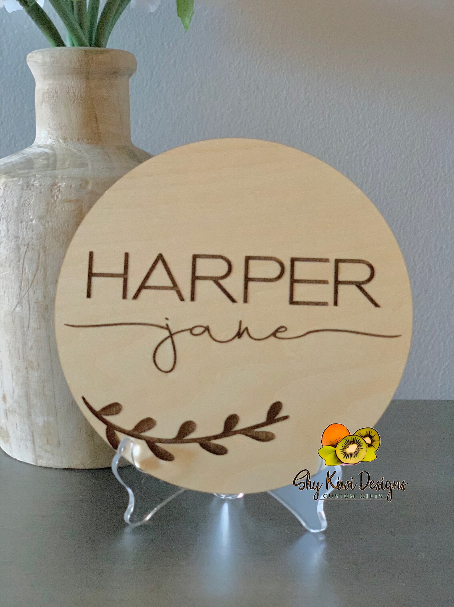 Newborn Announcement Name Card Custom Baby Name Plaque | Etsy