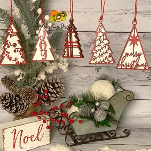 Christmas Tree Ornaments ~ Set of 6 - Etsy