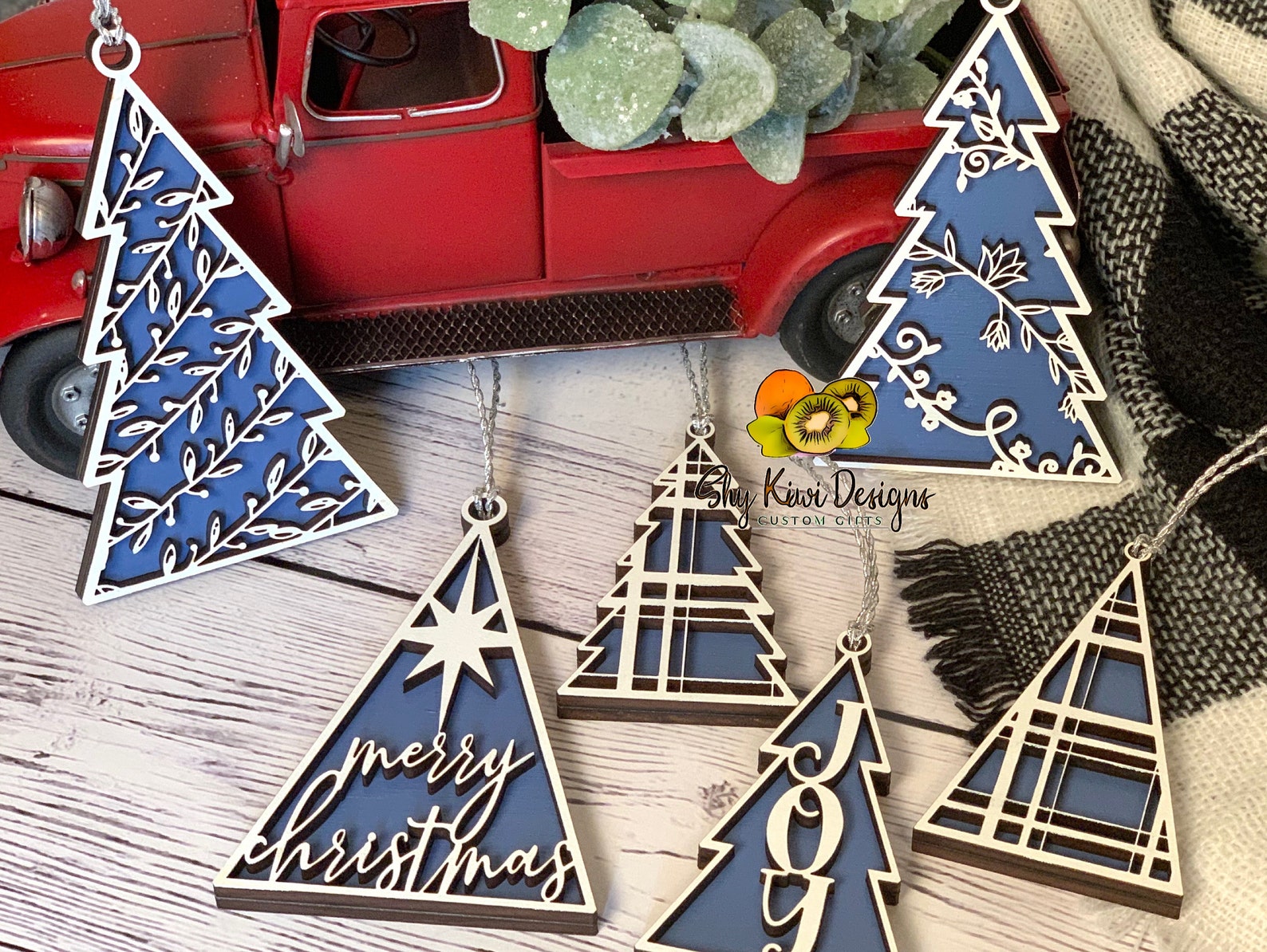 Christmas Tree Ornaments Set of 6 - Etsy