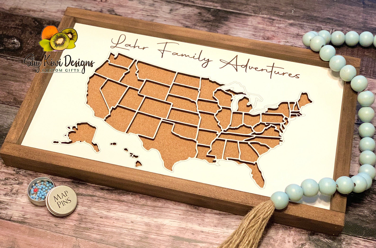 Push Pin US Travel Map Adventure Travel Map Sign Places - Etsy