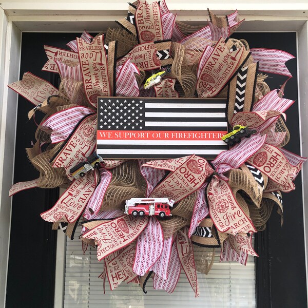 Firefighter Wreath - Etsy