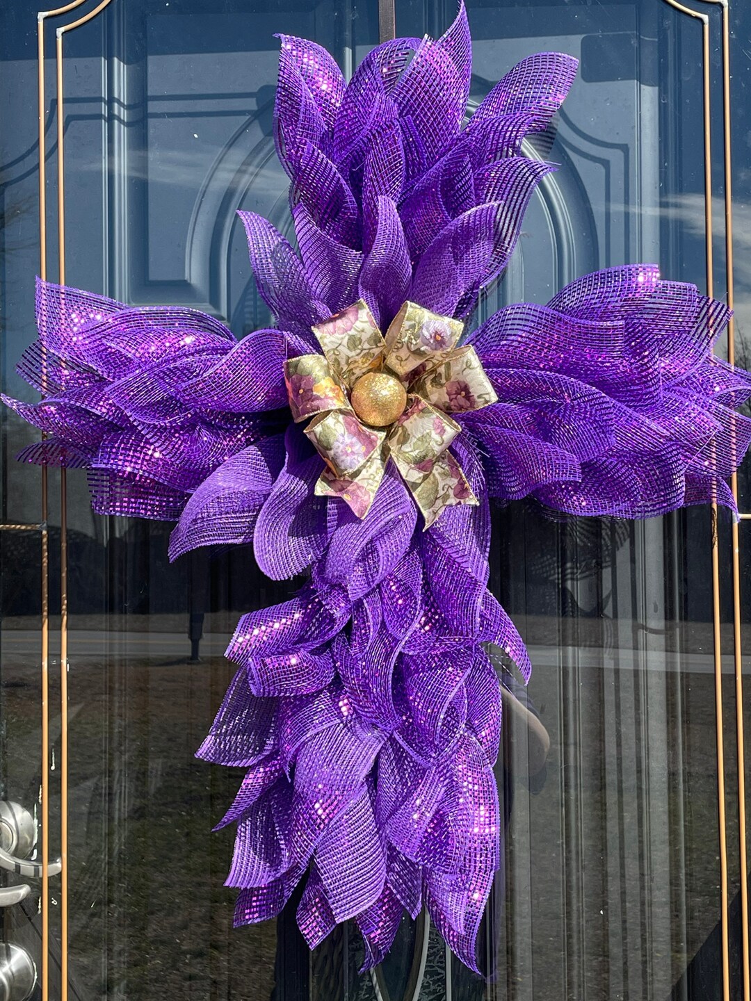 Purple Easter Cross Wreath - Etsy.de