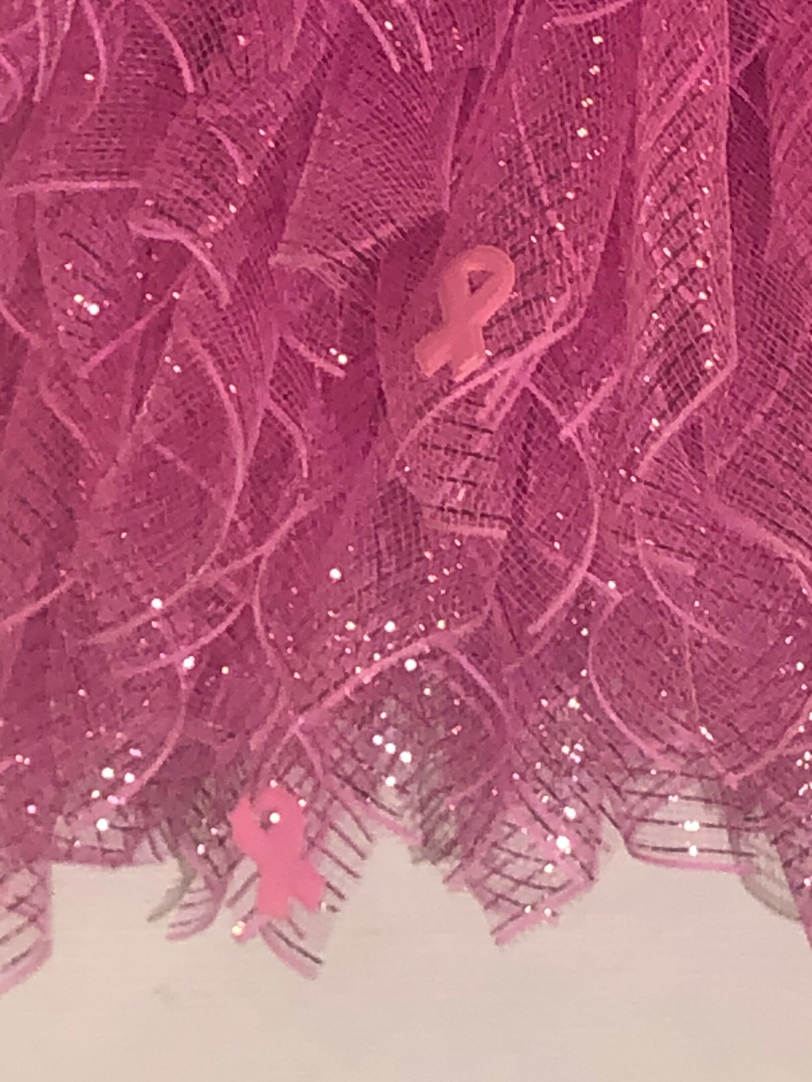 Breast Cancer Awareness Christmas Tree Wreath, Pink Ribbon Decor - Etsy
