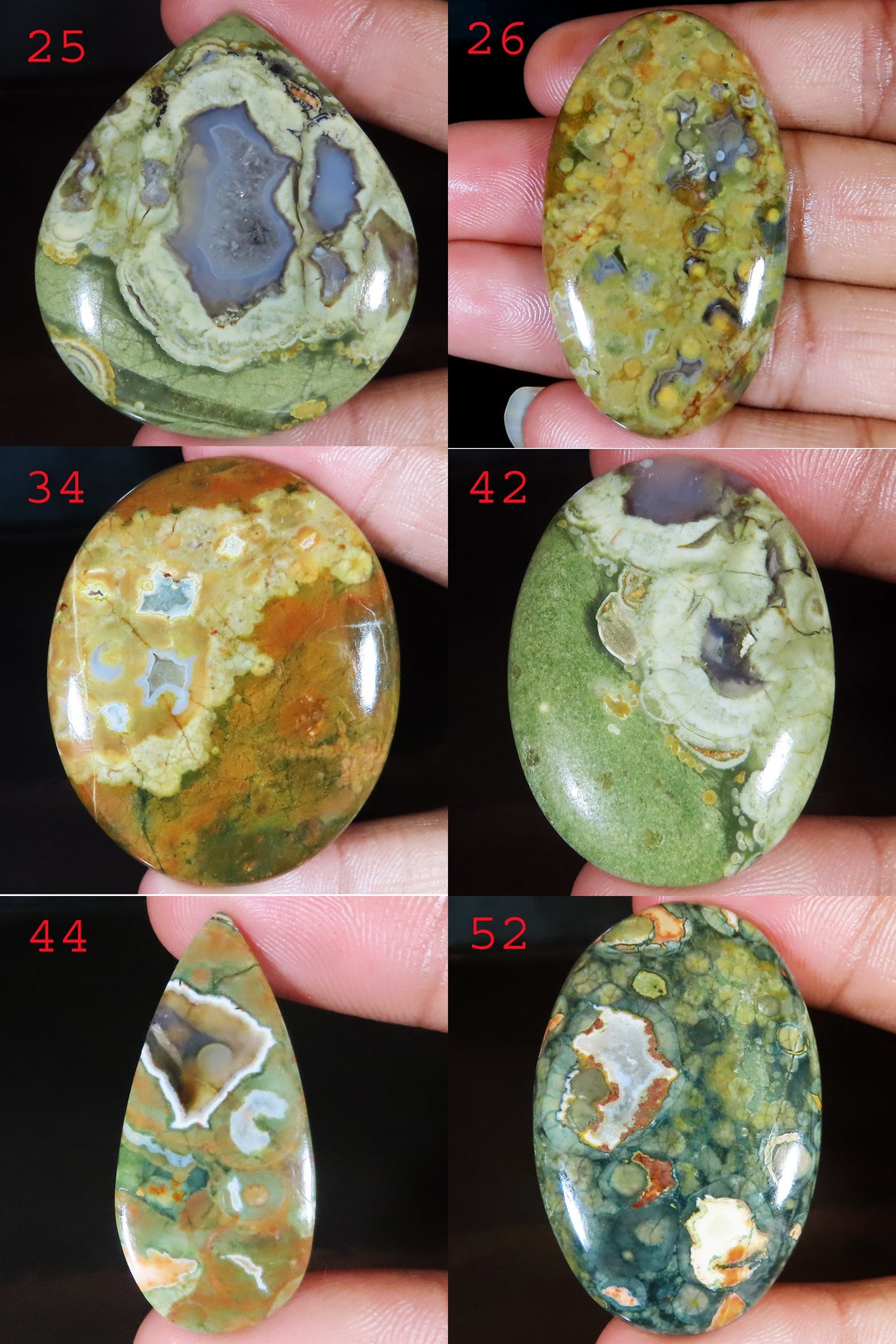 Super Quality Natural Rhyolite Opal Cabochon Loose Gemstone Variations ...