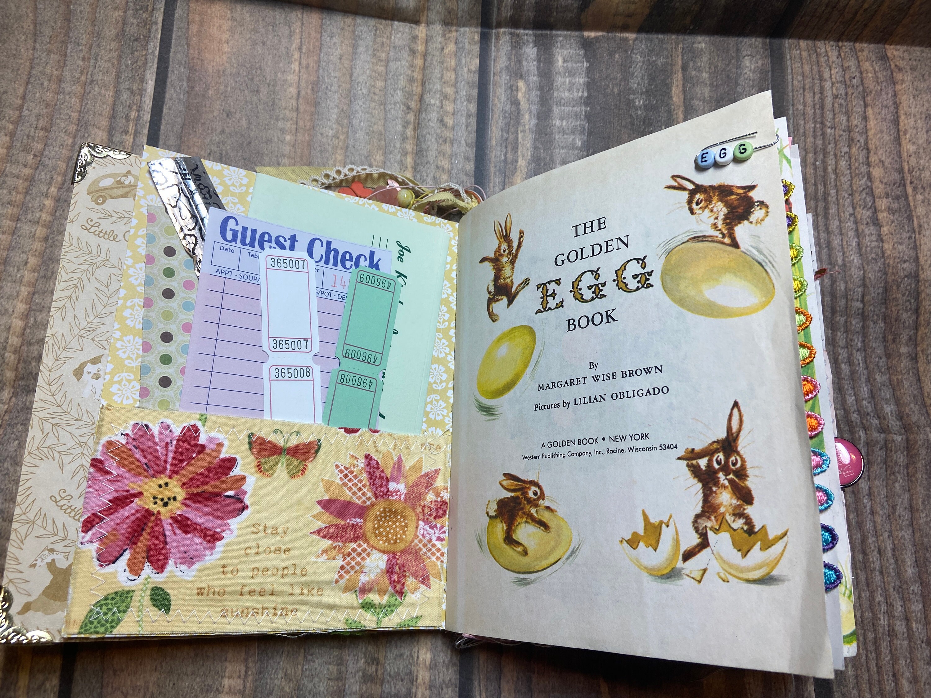 Little Golden Book Junk Journal -spring the Egg Book Fully Decorated - Etsy