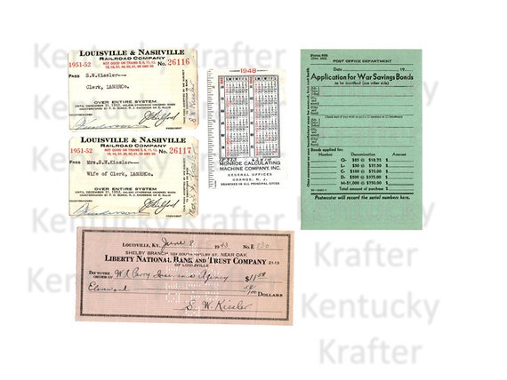 Printable Digital Vintage Forms Railroad Cards and Papers | Etsy