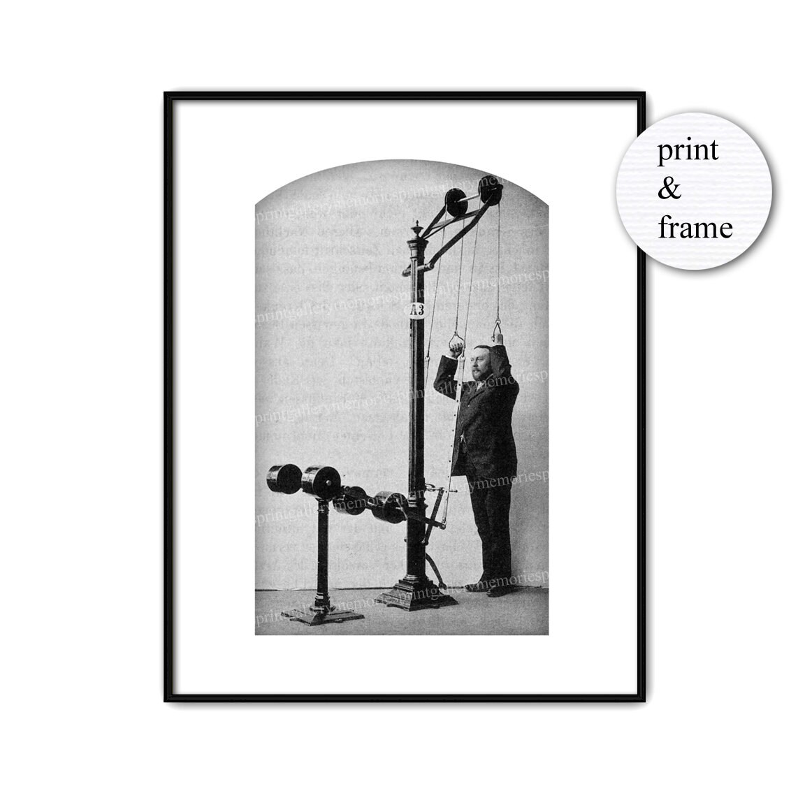 Antique Print Gym Equipment Photo Printable Download Man Cave Wall Art ...