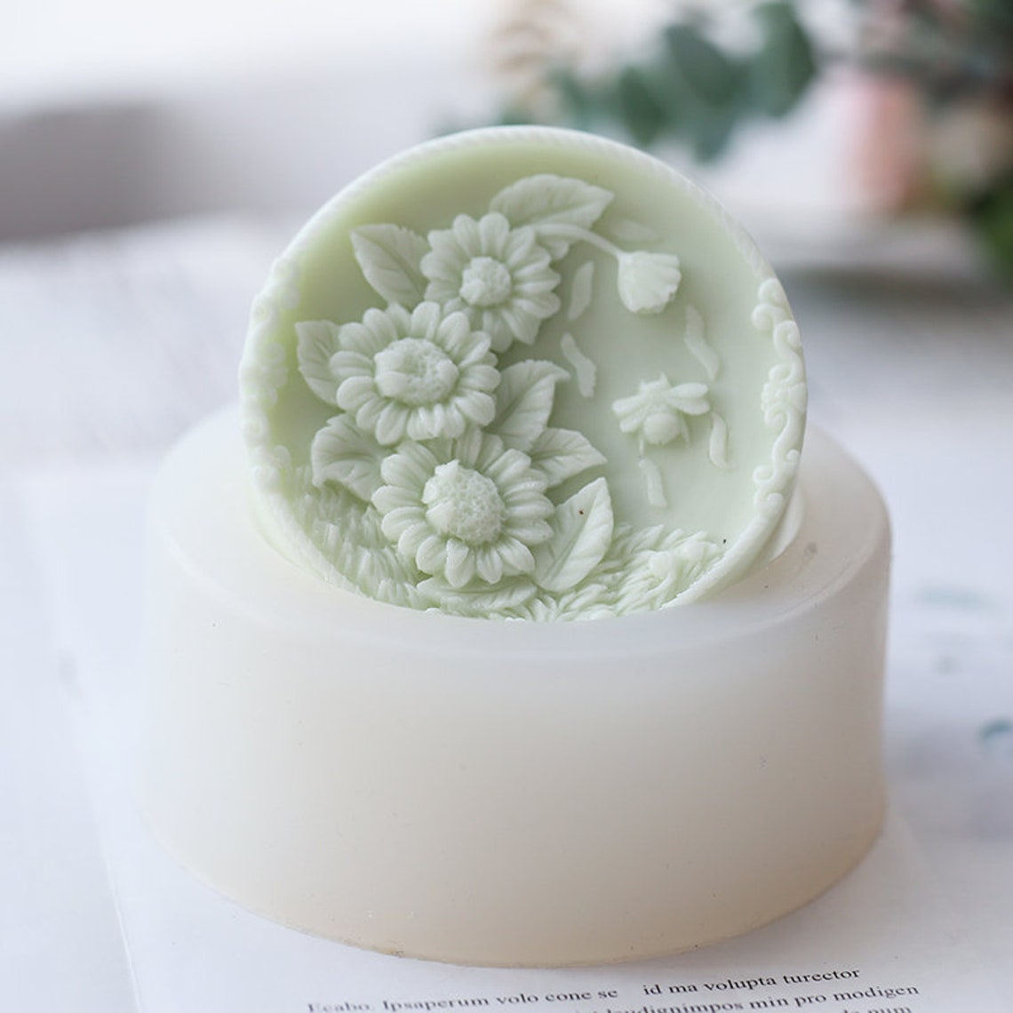 Sunflower and Bee Design Soap Making Mold-portrait Silicone - Etsy