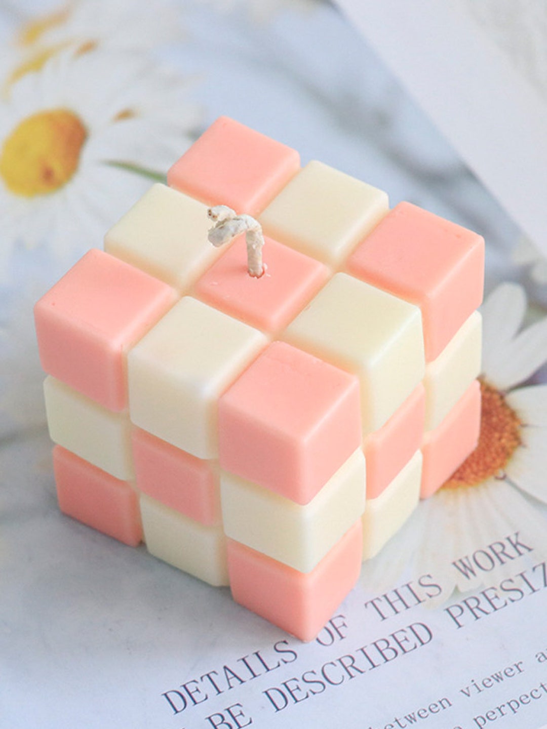 3D Nine Square Grid Cube Mousse Baking Cake Aroma Candle DIY Silicone ...