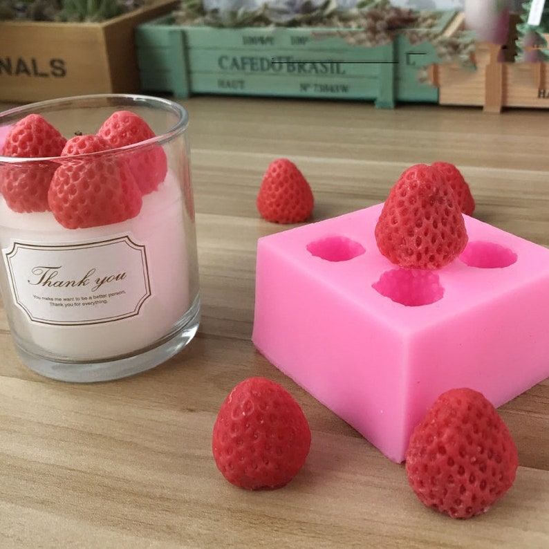 Strawberry silicone material mold-3D strawberry aromatherapy | Etsy