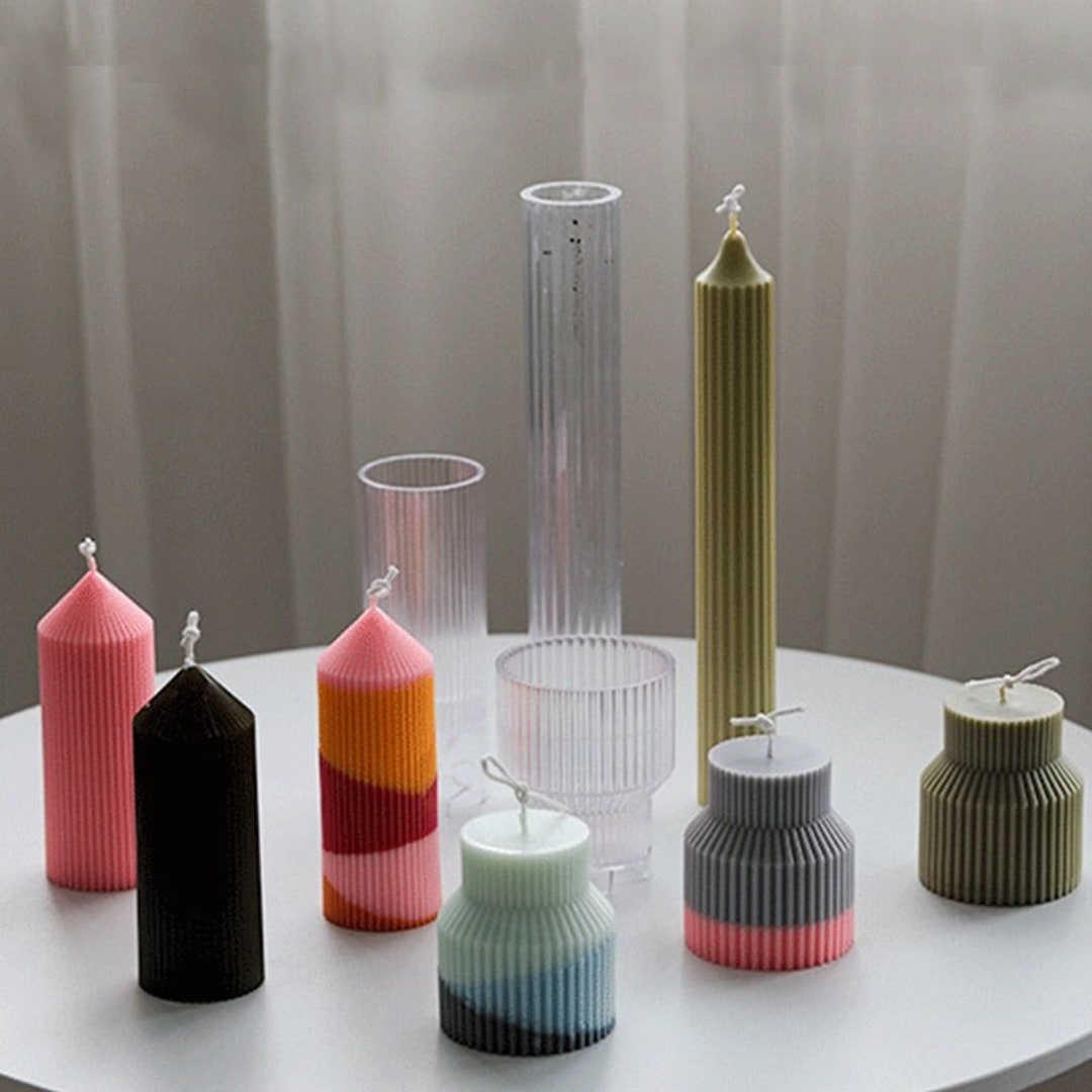 Striped Spike Candle Mold, Fine Tooth Acrylic Mold, Handmade Soap Mold ...