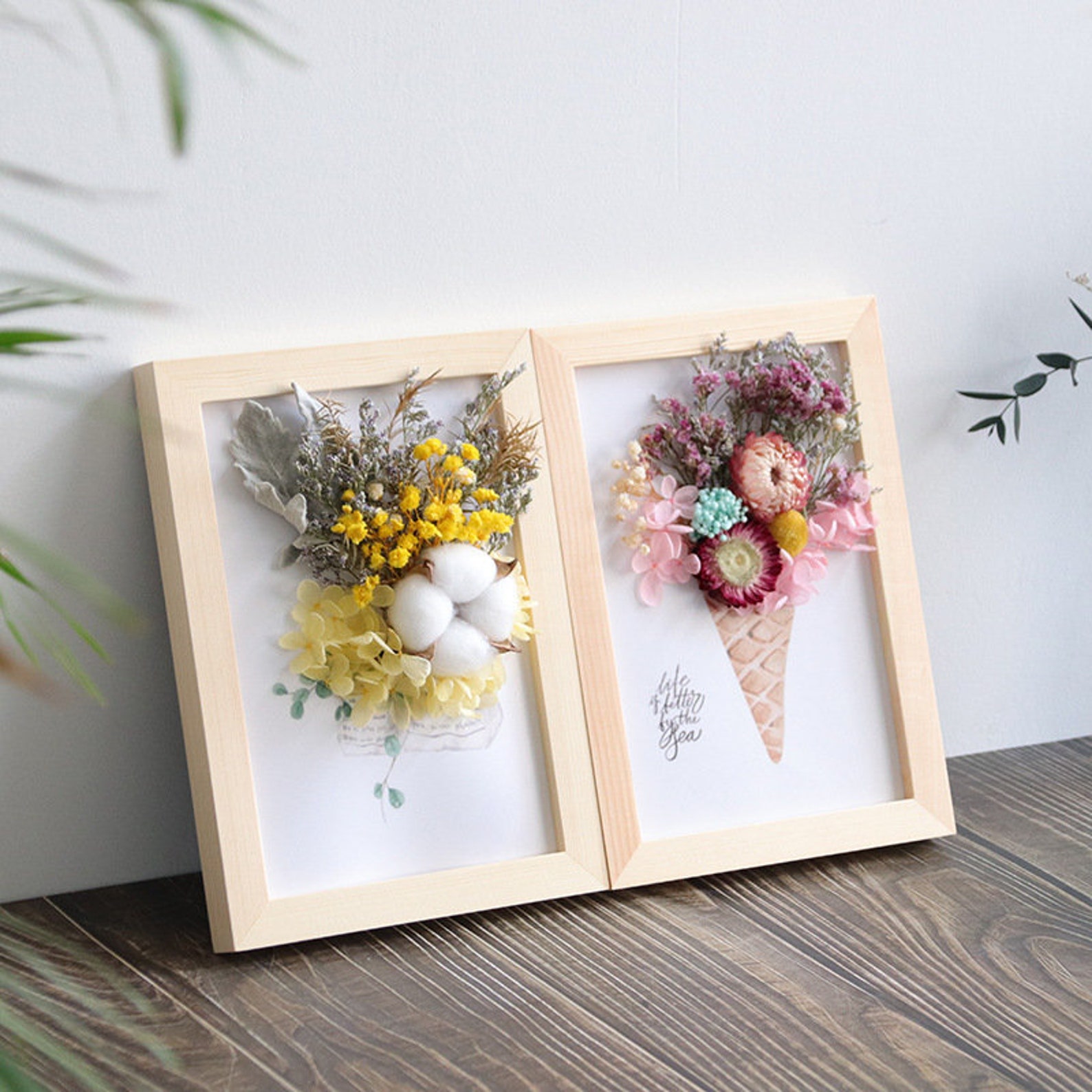 Handmade 3D Dried Flower Photo Frame DIY Photo Frame Sticker - Etsy