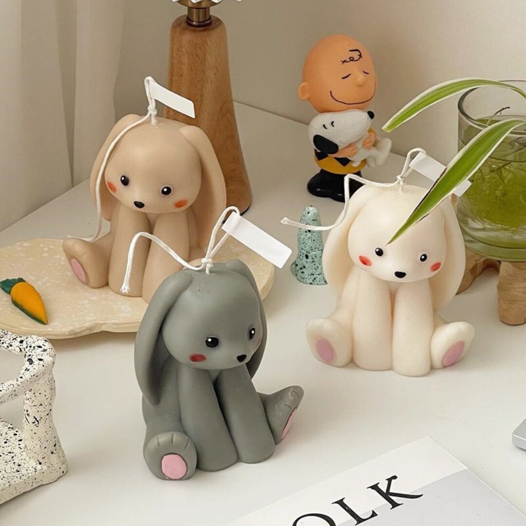 3D Rabbit Candle Mold, Sitting Bunny Mold, Silicone Material, Animal ...