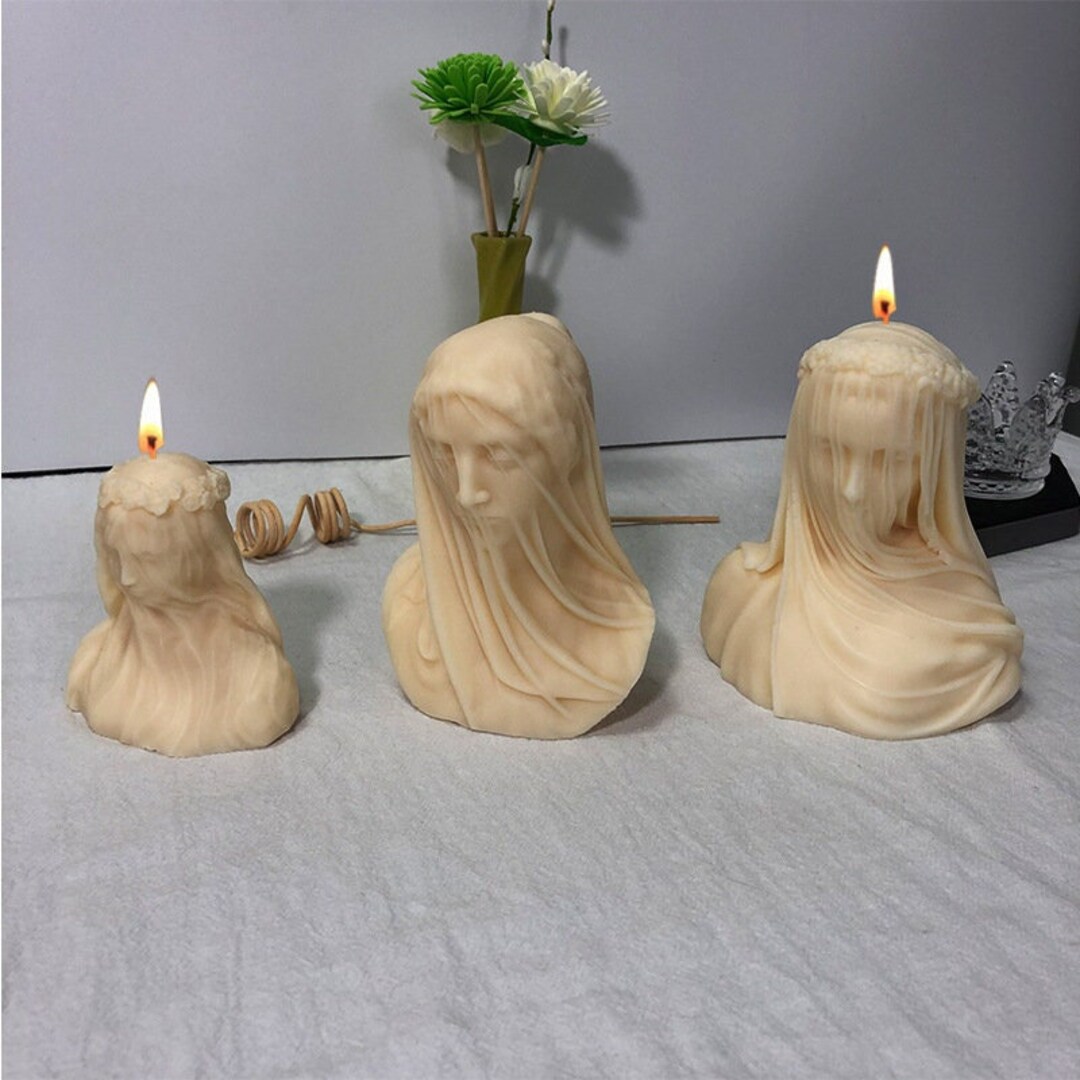 Garland Veiled Girl Candle Mold, Goddess Candle Mold, Handmade Soap ...