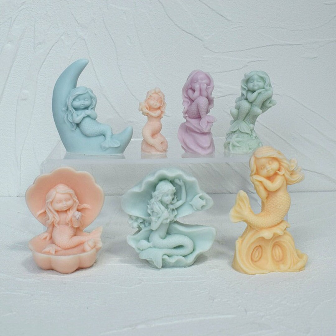 Shell Mermaid Candle Mold Mermaid Mold Candle Making Mold - Etsy