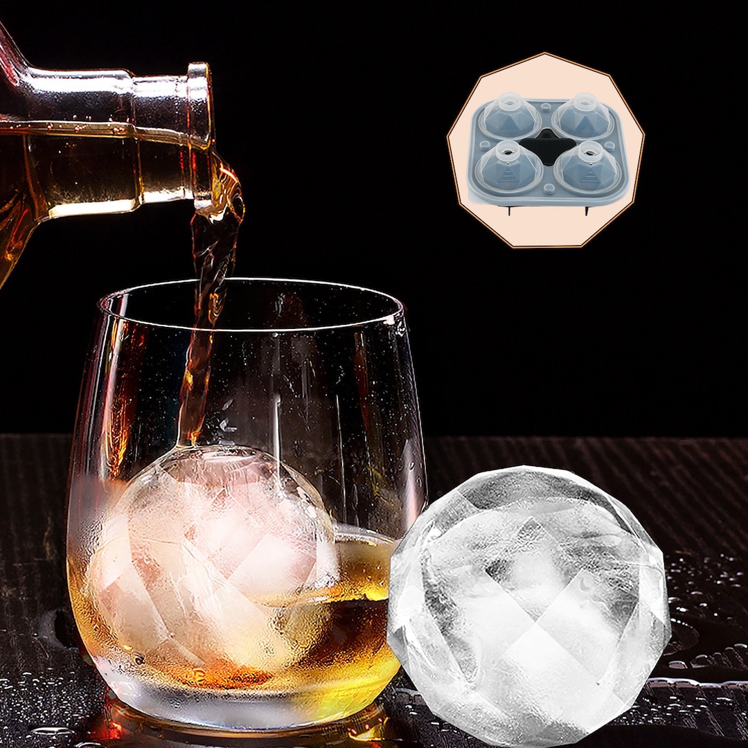 Four Even Round Ball Ice Cube Mold, DIY Making Ice Cube Mold, Ice Maker ...