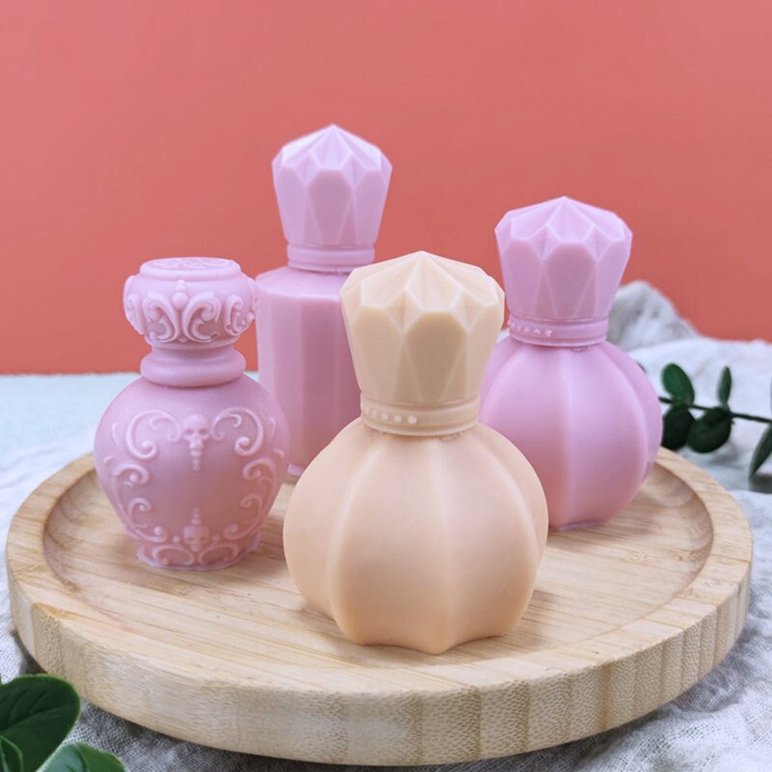 3D Vintage Perfume Bottle, Bottle Mold, Scented Candle, Silicone Candle ...