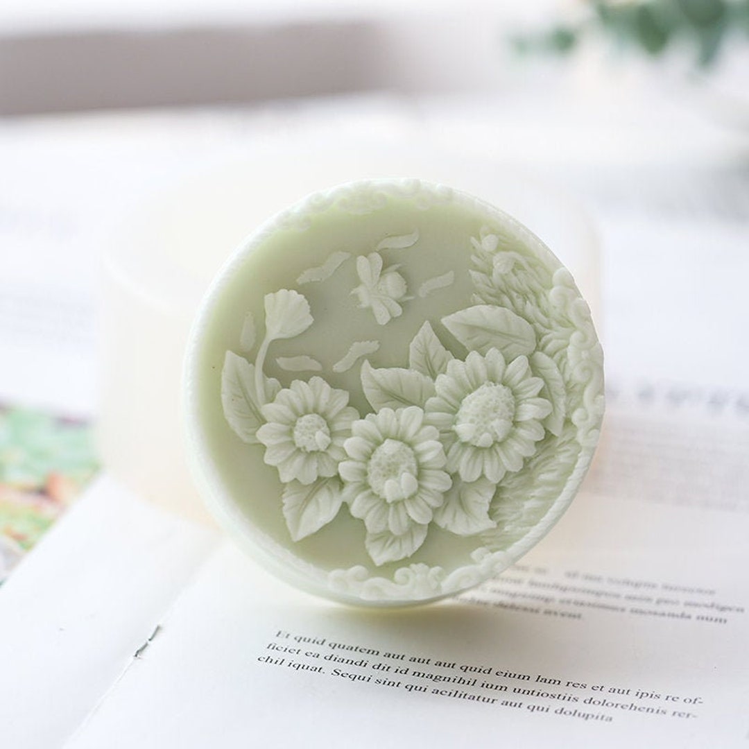 Sunflower and Bee Design Soap Making Mold-portrait Silicone - Etsy