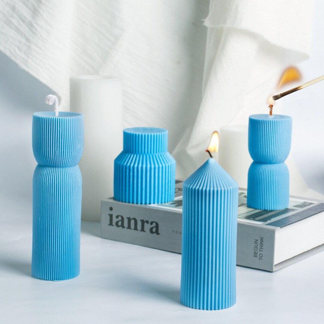 Geometric Vertical Stripe Column Candle Mold, Pointed Cylinder Mold ...