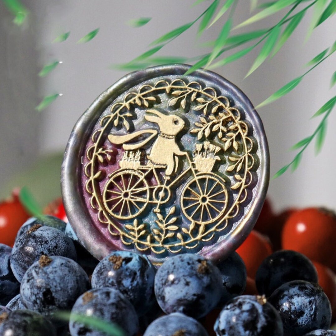 Rabbit With Bicycle Wax Seal Stamp-romantic Rabbit Wax Seal Stamp ...