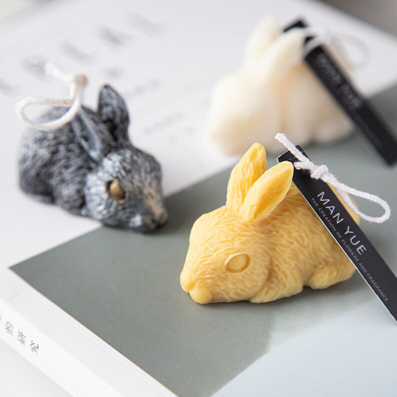 3D rabbit silicone material aromatherapy handmade candle | Etsy